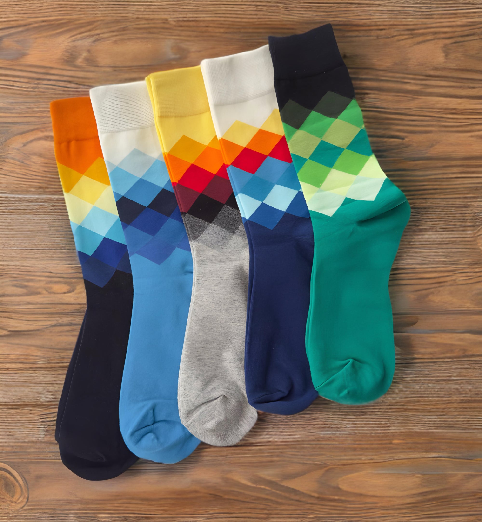Sandstone Mosaic Socks – Earthy Tone Geometric Socks by ModSoles