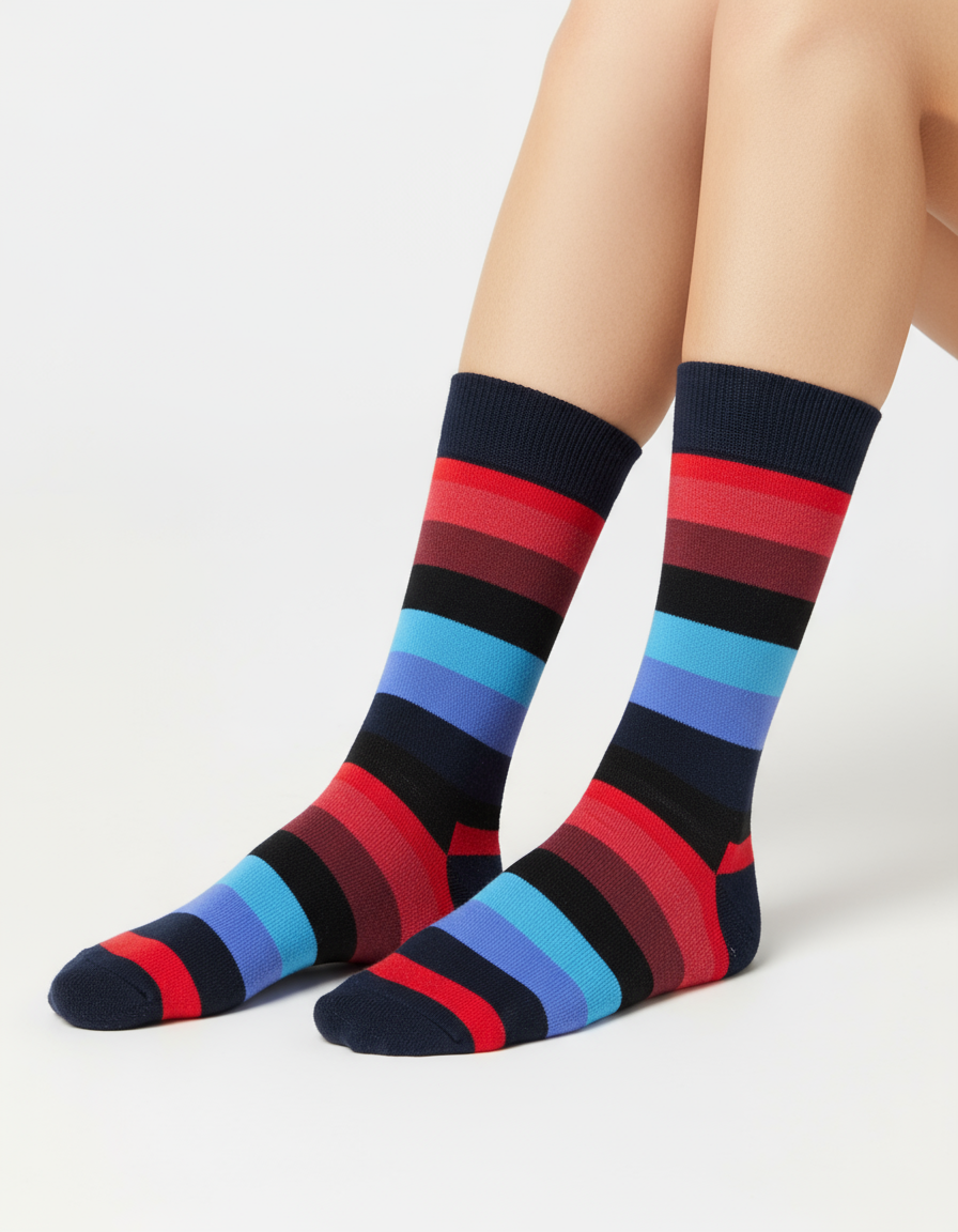 Classic Contrast Socks – Black and Red Socks by ModSoles